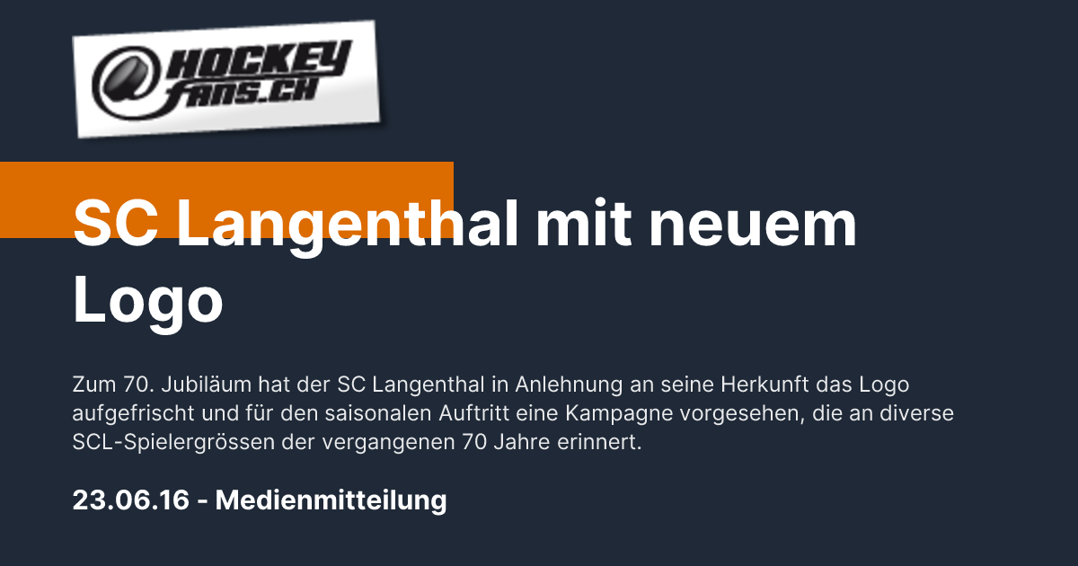 SC Langenthal mit neuem Logo — hockeyfans.ch