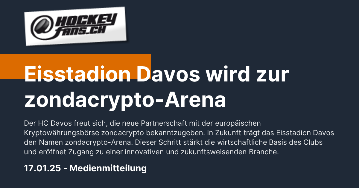 Eisstadion Davos wird zur zondacrypto-Arena — hockeyfans.ch