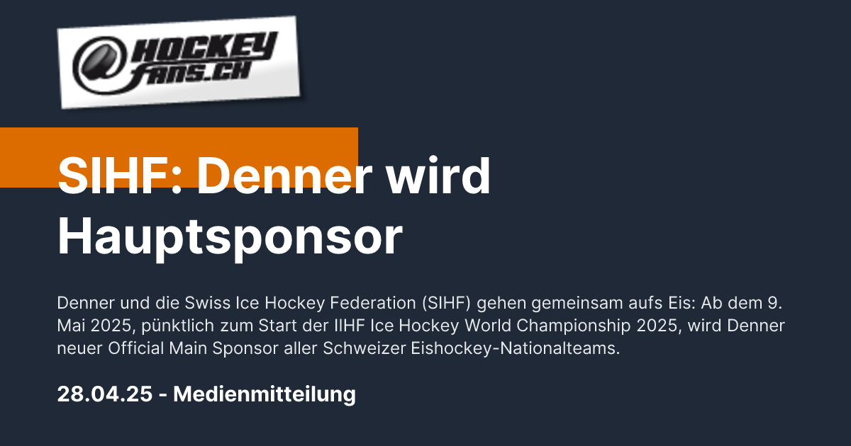 SIHF: Denner wird Hauptsponsor — hockeyfans.ch