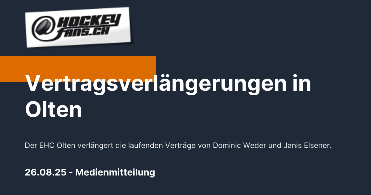 Vertragsverlängerungen in Olten — hockeyfans.ch