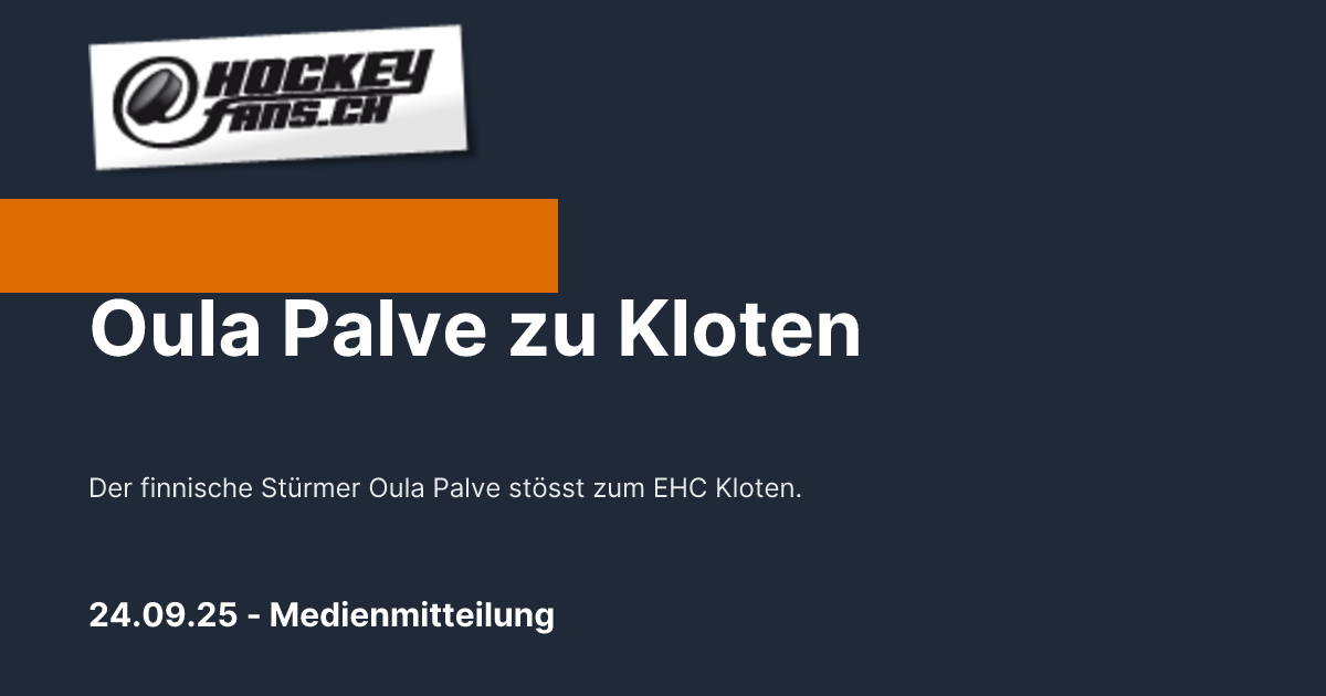 Oula Palve zu Kloten — hockeyfans.ch
