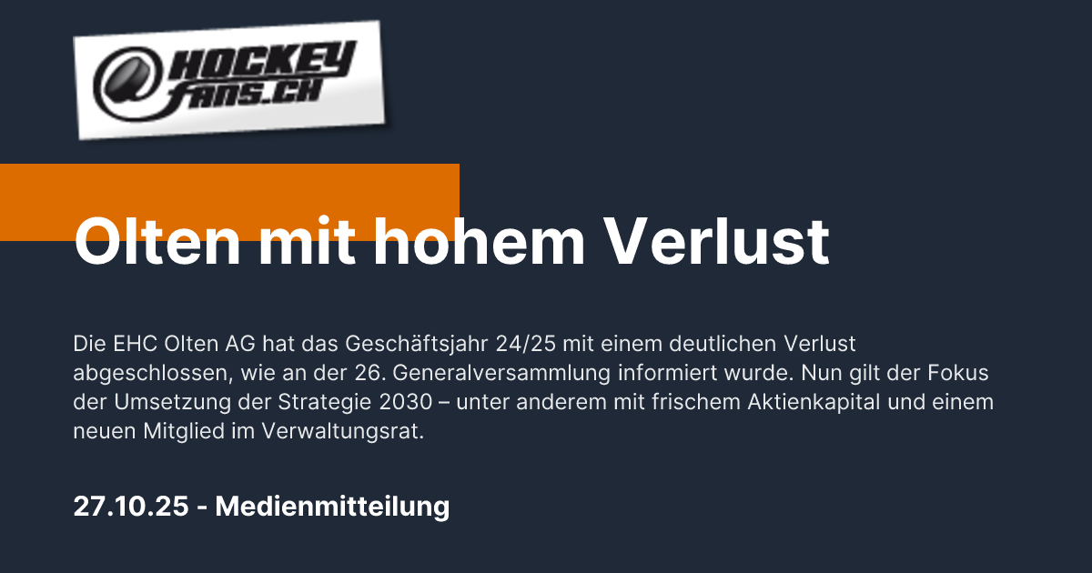 Olten mit hohem Verlust — hockeyfans.ch