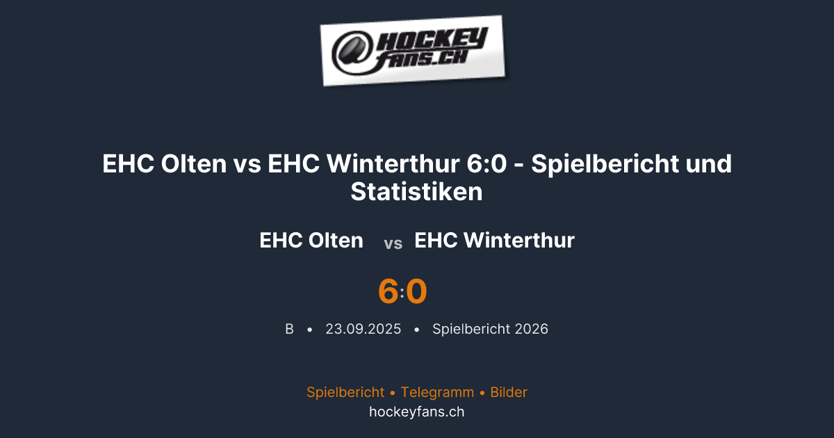EHC Olten vs EHC Winterthur - 6:0 — hockeyfans.ch